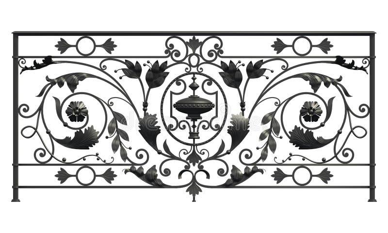Black Forged Decorative Lattice Stock Illustration - Illustration of ...