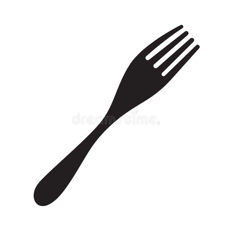 Black Fork and Spoon Icon Isolated on Green Background. Cooking Utensil ...