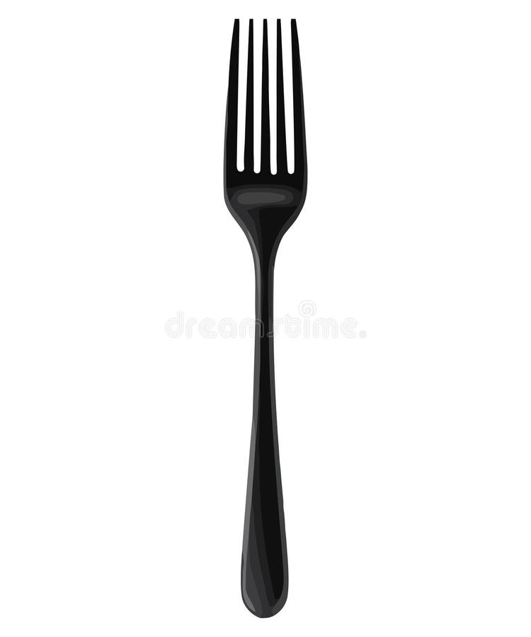 Black fork drawing, vector stock vector. Illustration of black - 281625797