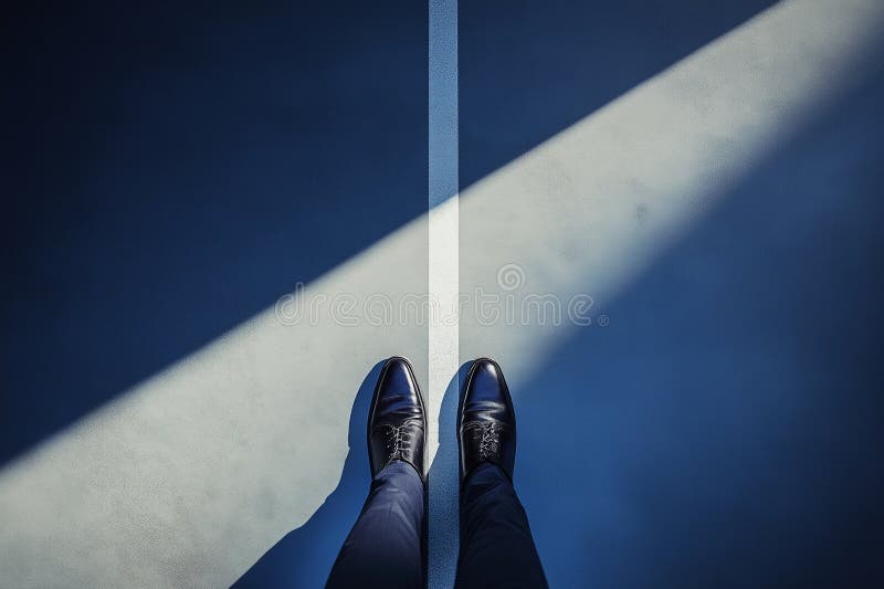Black Formal Shoes on Blue Surface with Light and Shadow Contrast Stock ...