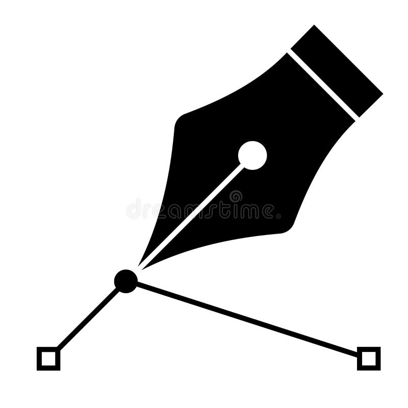 Black Fountain Pen With Line Isolated On White,vector Illustration ...