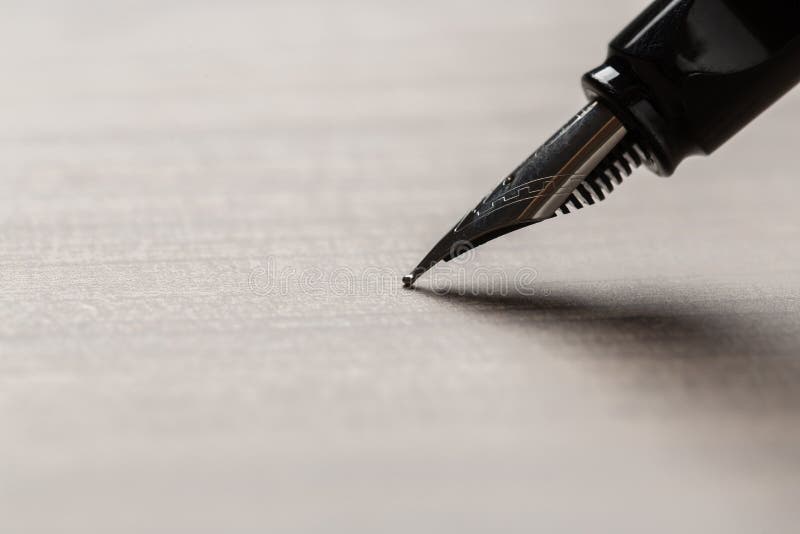 Black Fountain Pen on Table Stock Photo - Image of macro, luxury: 145791284