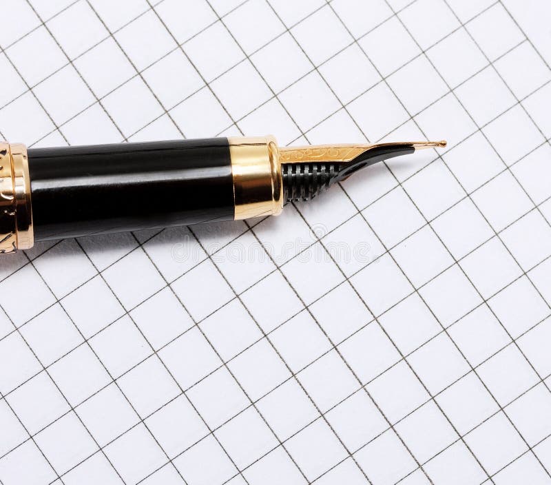 Black Fountain Pen Top View Stock Photo - Image of reminder, notebooks ...
