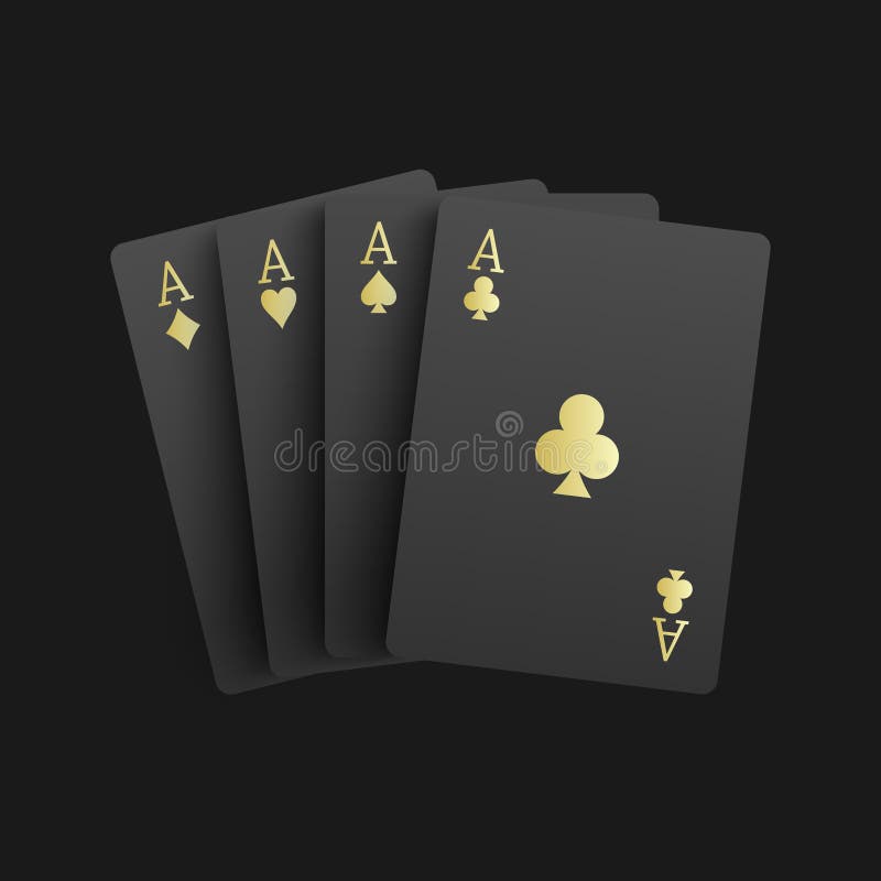 Black Four Aces Poker Card, Vector Stock Vector - Illustration of ...