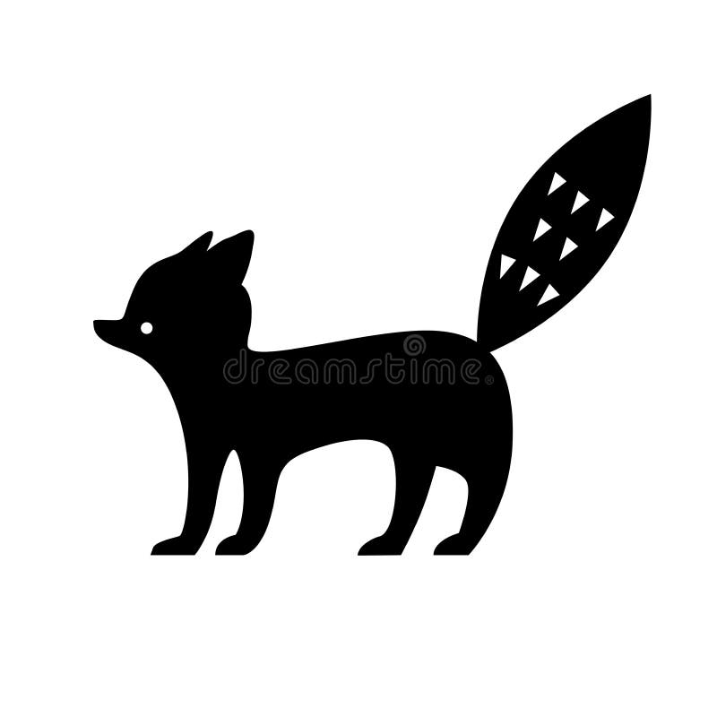 Black Fox Silhouette. Vector Stock Vector - Illustration of baby, home ...