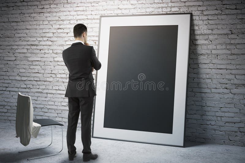 Black Frame with Businessman Stock Illustration - Illustration of ...
