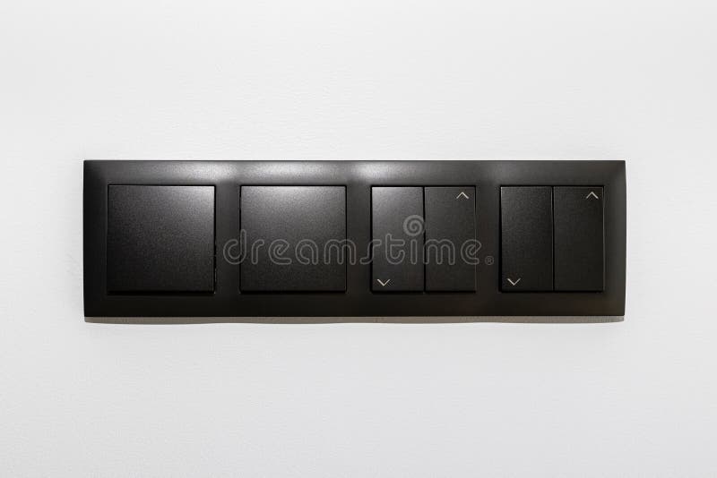 Black Frame with a Button To Switch the Lights and Roller Shutter Up ...