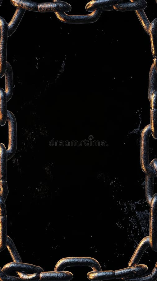 A Black Frame with Chains is Shown Stock Illustration - Illustration of ...