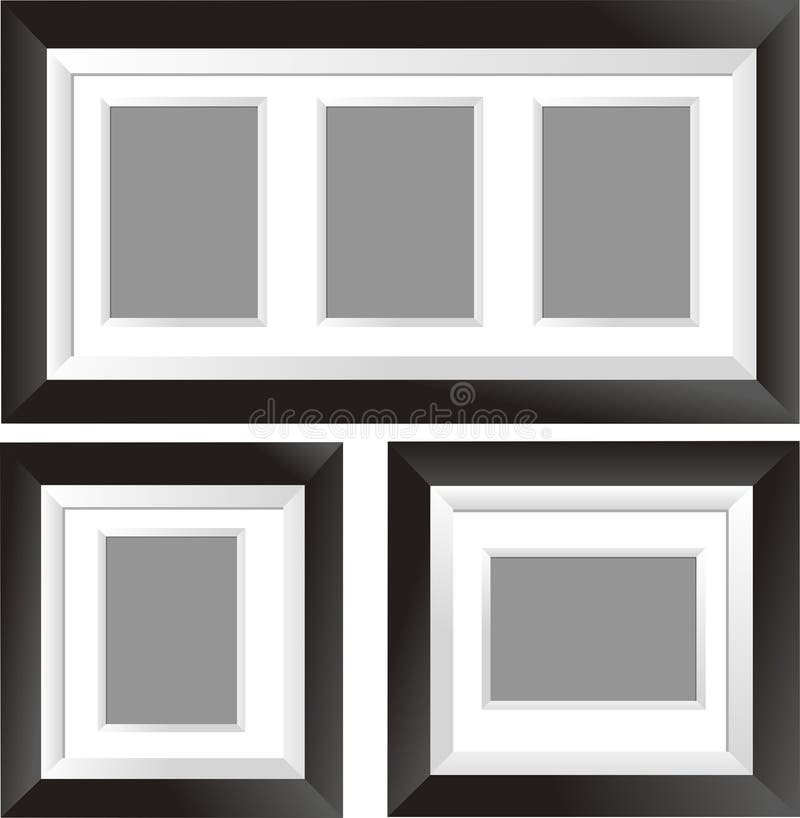 Black Frame Design in Three Styles Stock Vector - Illustration of ...