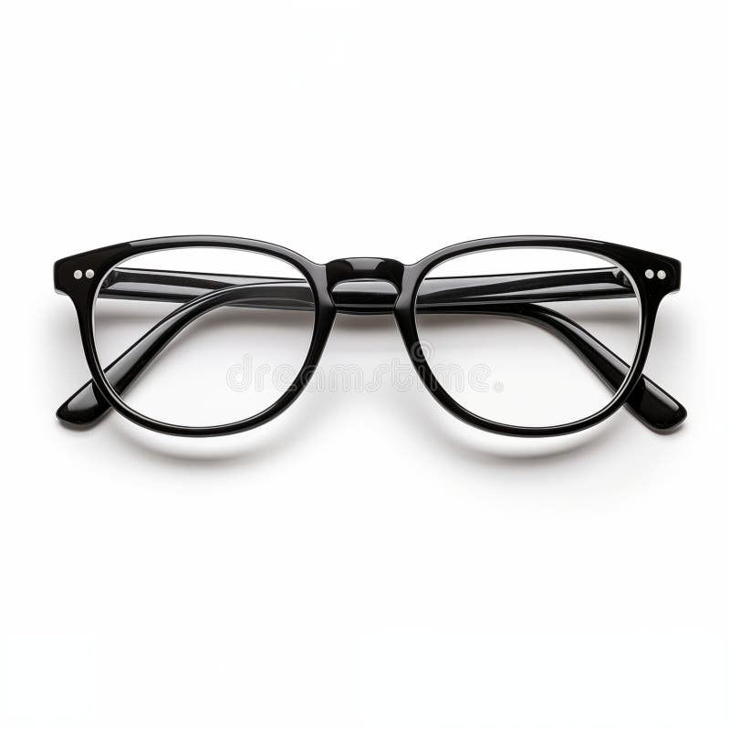 Black Frame Glasses on a White Background. Studio Photography of ...