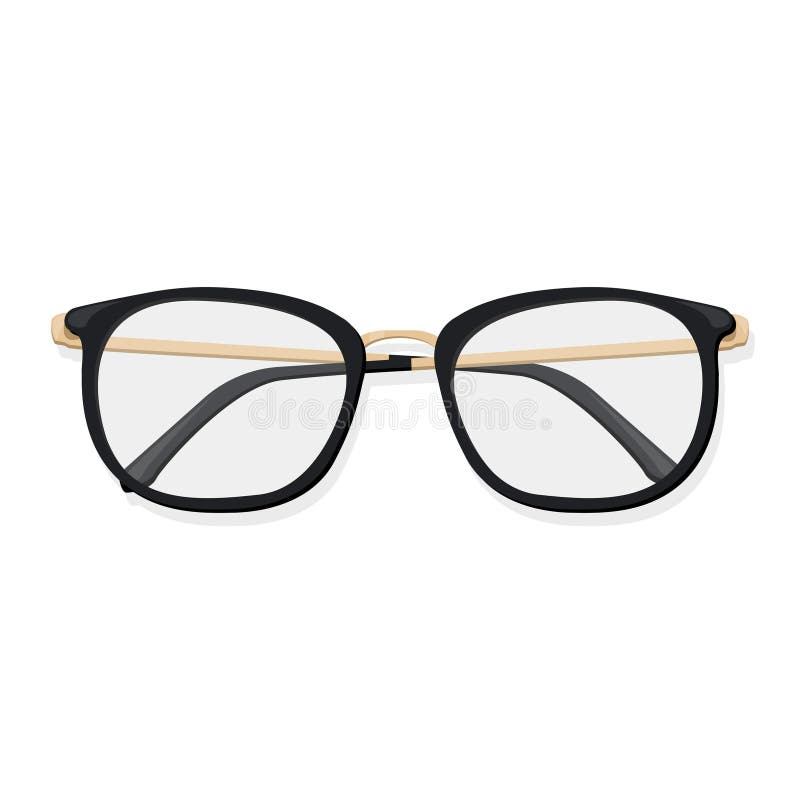 Black Frame Glassese Cartoon Illustration Stock Vector - Illustration ...