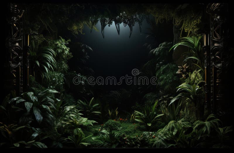 Black frame in the jungle stock photo. Image of plant - 307053536