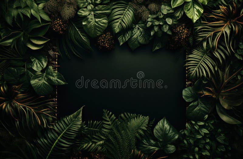 Black frame in the jungle stock photo. Image of card - 307071010