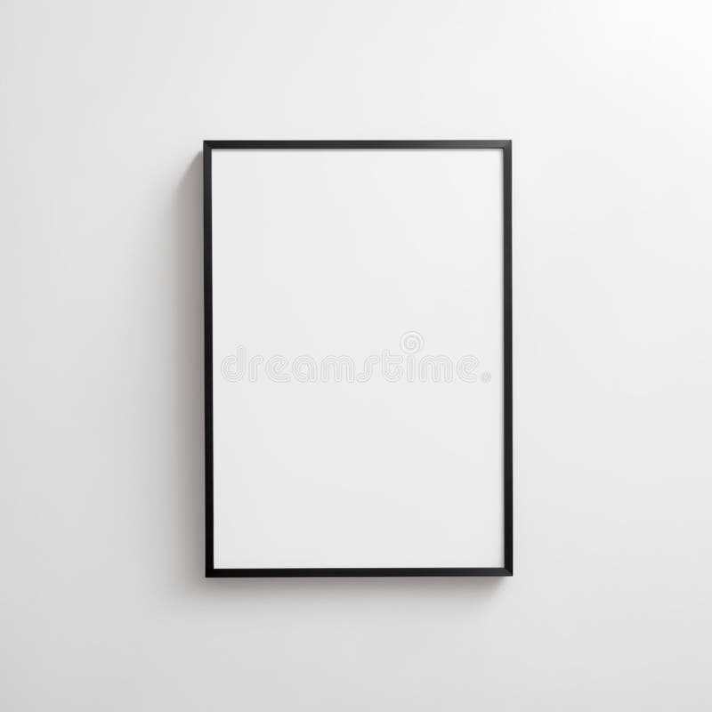Black Frame Rectangular Vertical Shape White Wall Stock Illustration ...