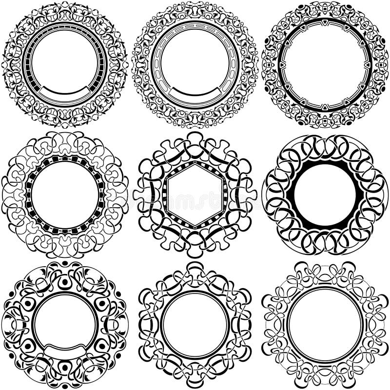 Black frame set stock vector. Illustration of scroll - 60060916