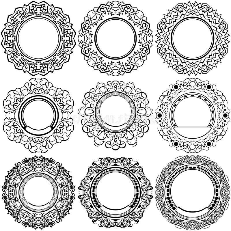 Black frame set stock vector. Illustration of border - 60064745