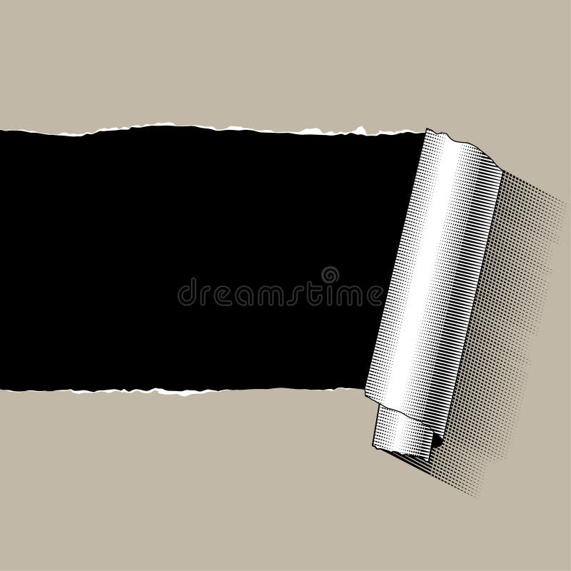 A Black Frame of Torn and Rolled Up Paper Stock Vector - Illustration ...