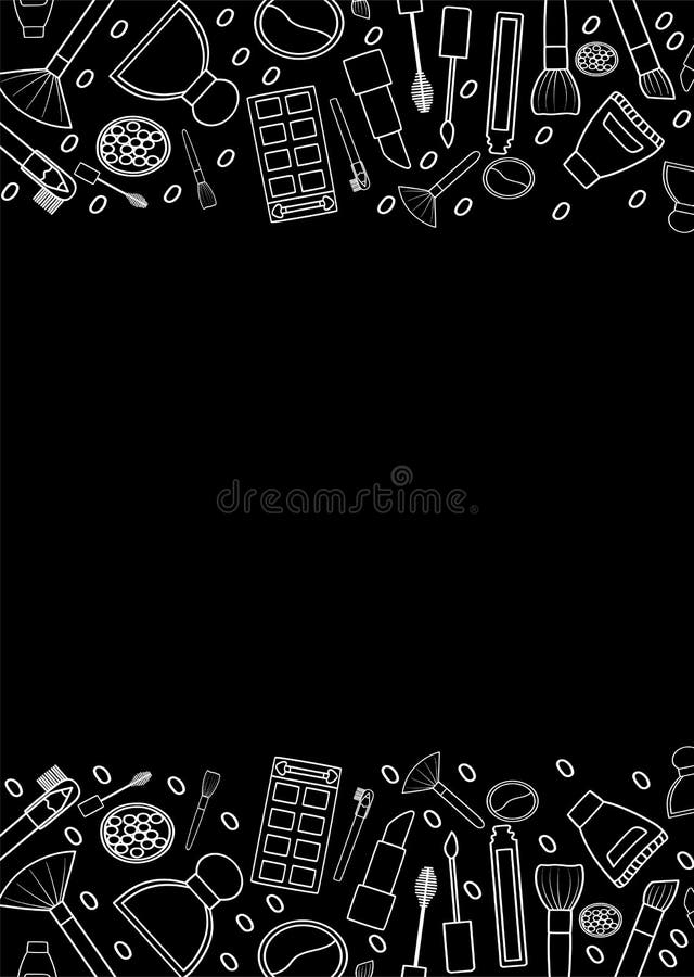 Black Frame with White Line Makeup Pattern Stock Illustration ...