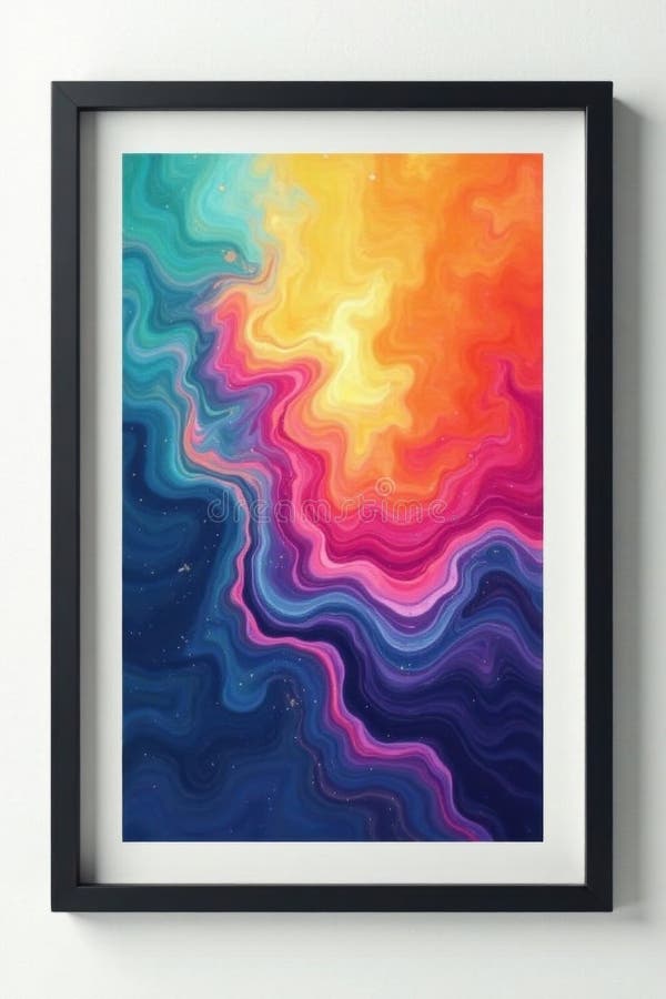 Black Frame, White Mount, Clean Lines, Ready for Artwork, Modern, Image ...