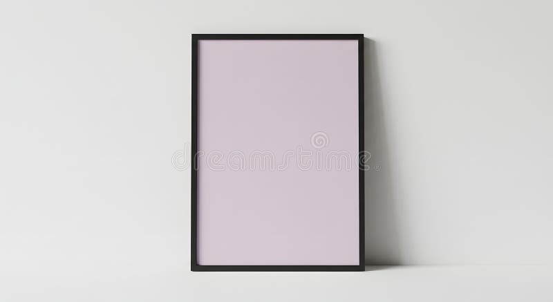 Black Framed Light Purple Rectangle on White Background, Ai Generated ...