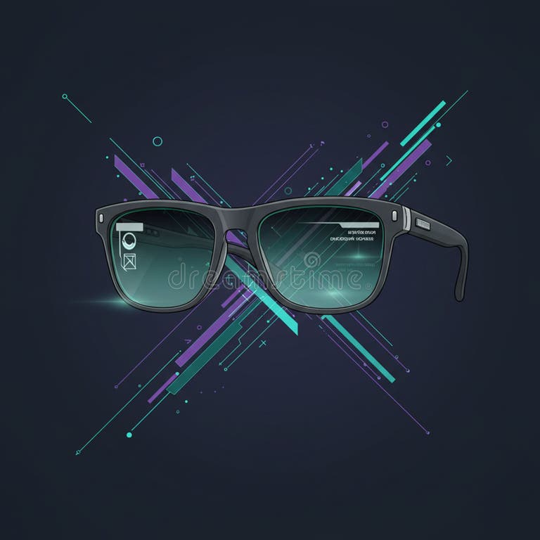 Black-framed Sunglasses with a Tech-inspired Design Feature Digital ...