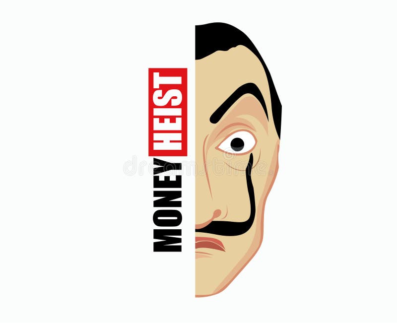 Money Heist Title with Dali Mask La Casa De Papel Design Illustration ...