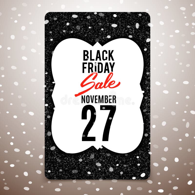 Black Friday Advertising Banner, Black Glitter Card, Vector ...