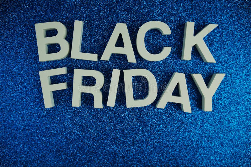Black Friday Alphabet Letters Blue Glitter Background Stock Photos ...
