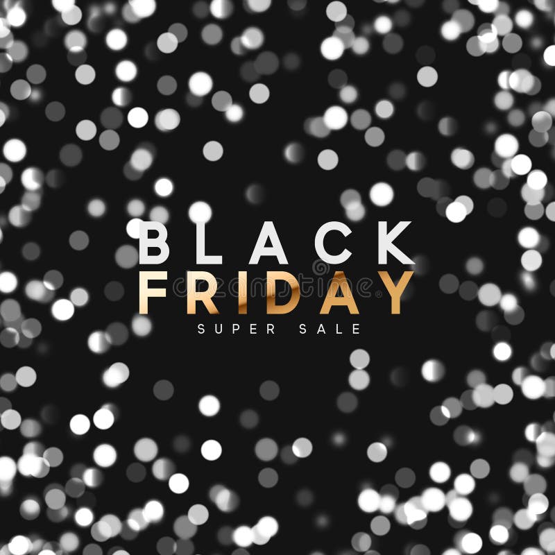 Black Friday. Background Bright Glare of White Lights Bokeh Stock ...