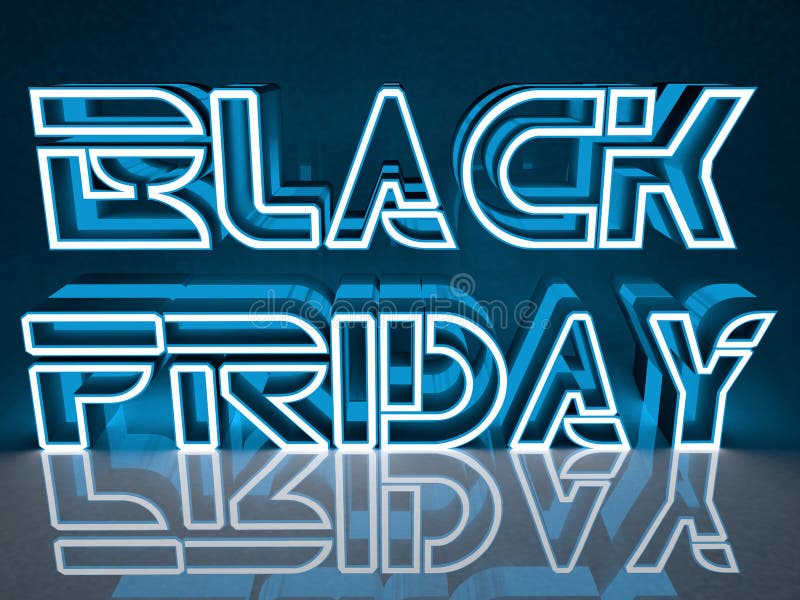 BLACK FRIDAY Blue Neon Light Concept Stock Illustration - Illustration ...