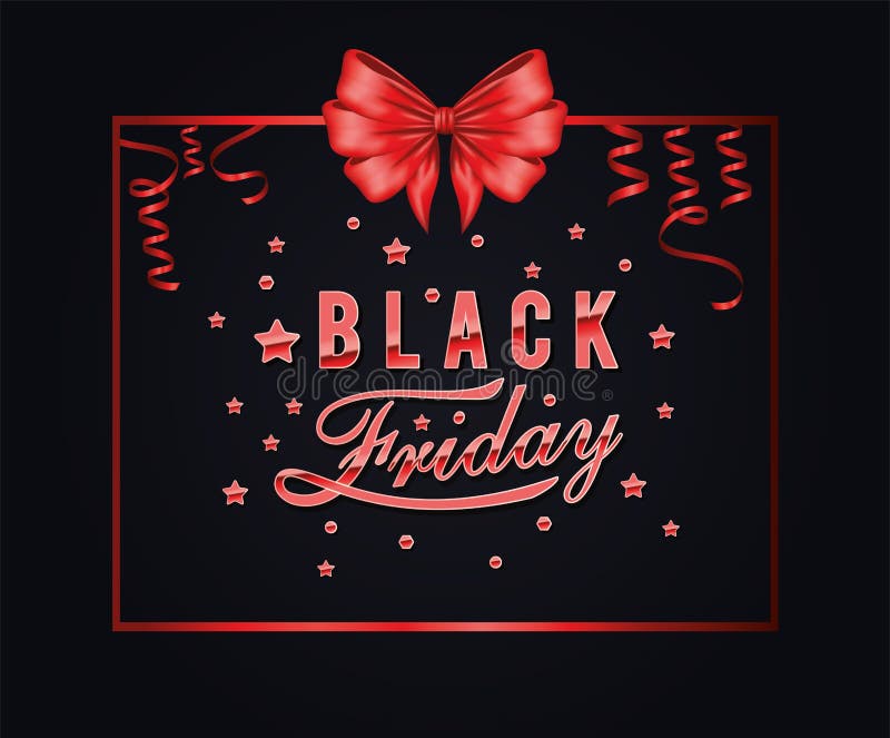 Black Friday Calligraphy in Red Color Frame Stock Vector - Illustration ...