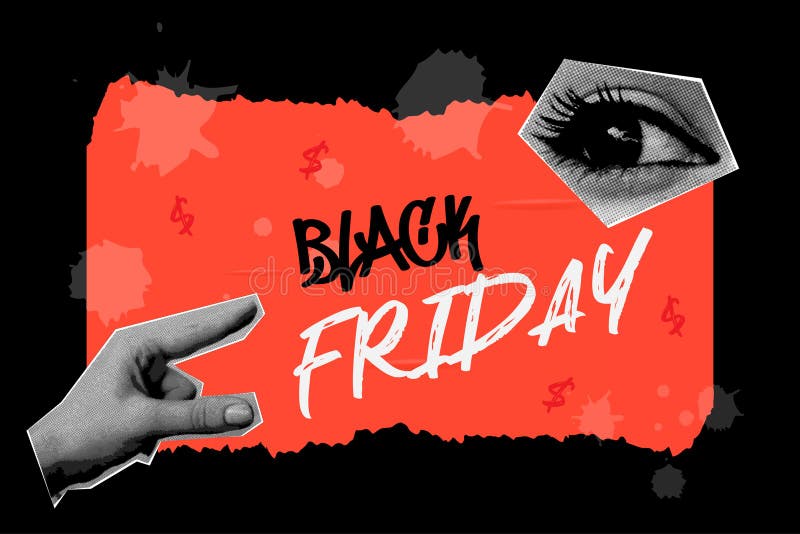 Black Friday Collage, Poster, Discount Banner and Space for Text on ...