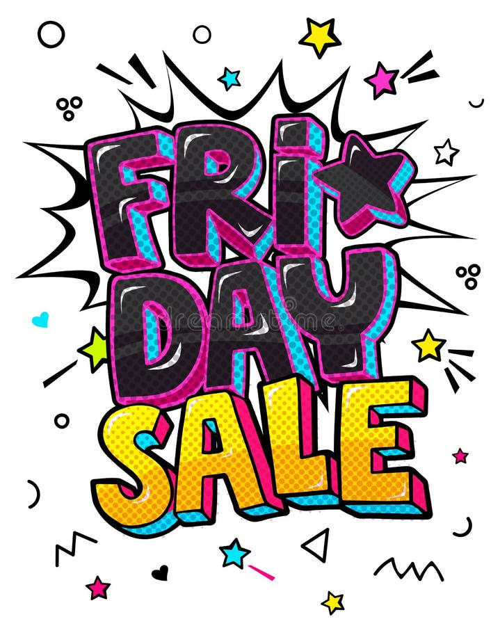 Black Friday Comic Speech Bubble in Pop-art Style Stock Vector ...