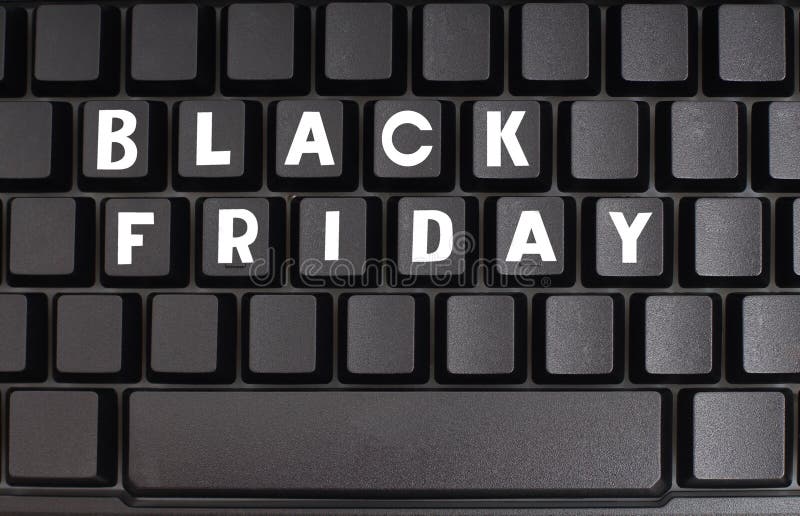 Black friday on computer stock photo. Image of symbol - 158582422