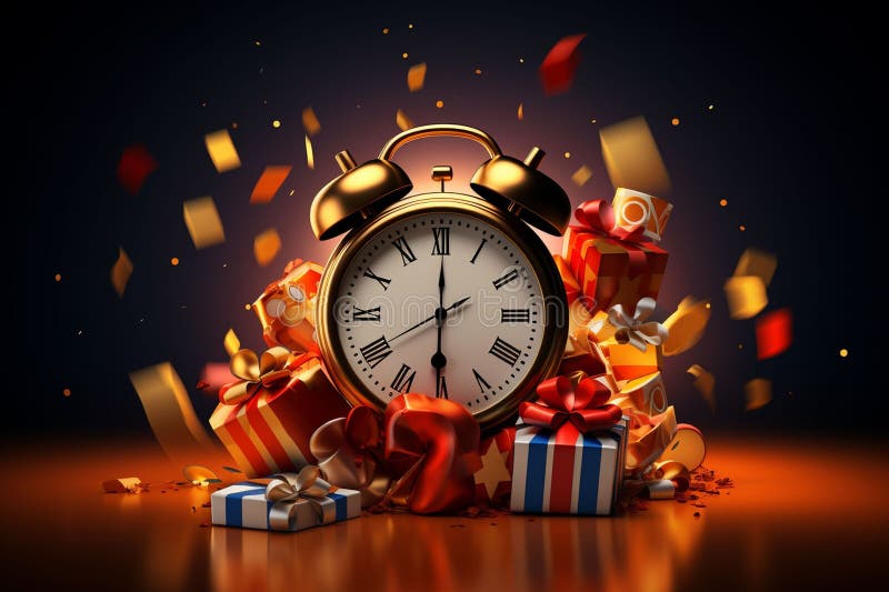 Black Friday Concept Illustration with a Clock Stock Illustration ...