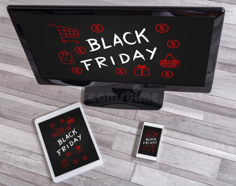Black Friday Concept on Different Devices Stock Image - Image of season ...