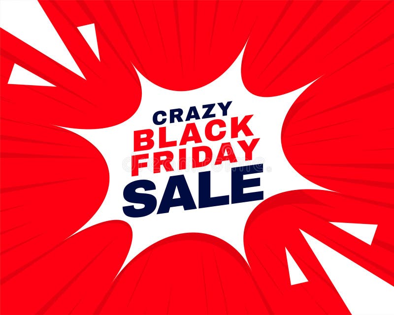 Black Friday Crazy Sale Promo Background with Comic Expression Stock ...