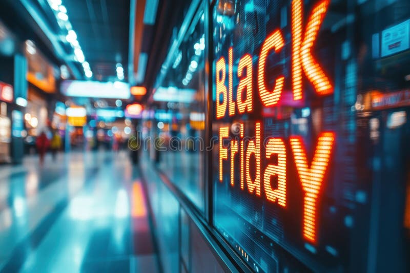 Black Friday Digital Countdown Clock in Busy Shopping Mall, Creating ...