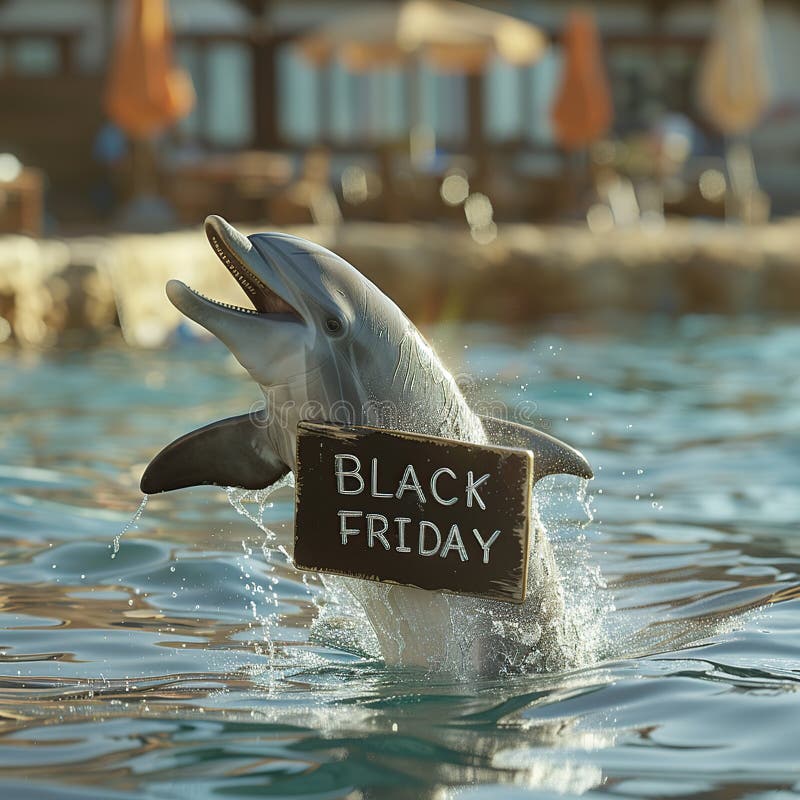 Black Friday Dolphin stock illustration. Illustration of marine - 335745365