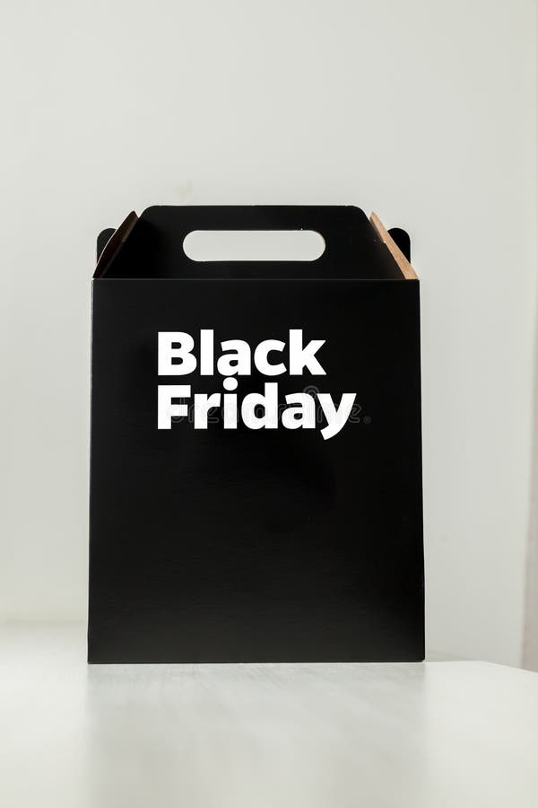 Black Friday Delivery Bag on the Home Table. Stock Image - Image of ...