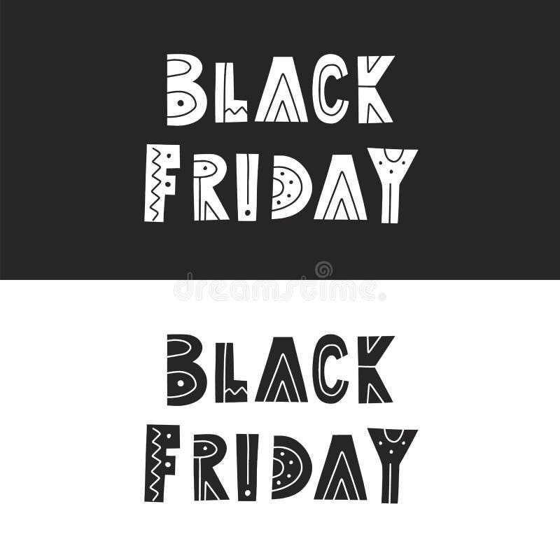 Black Friday Hand Drawn Lettering, Vector Illustration Template Stock ...