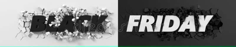 Black Friday Header with Text and Exploding Background. 3d Illustration ...