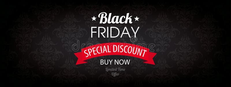 Black Friday Header Wallpaper Ornaments Stock Vector - Illustration of ...