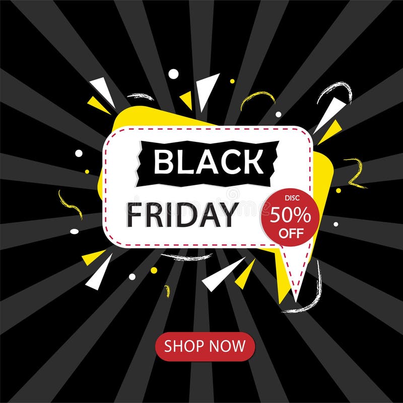 Black Friday Label and Sticker Discount Editable Text Flat Design Stock ...