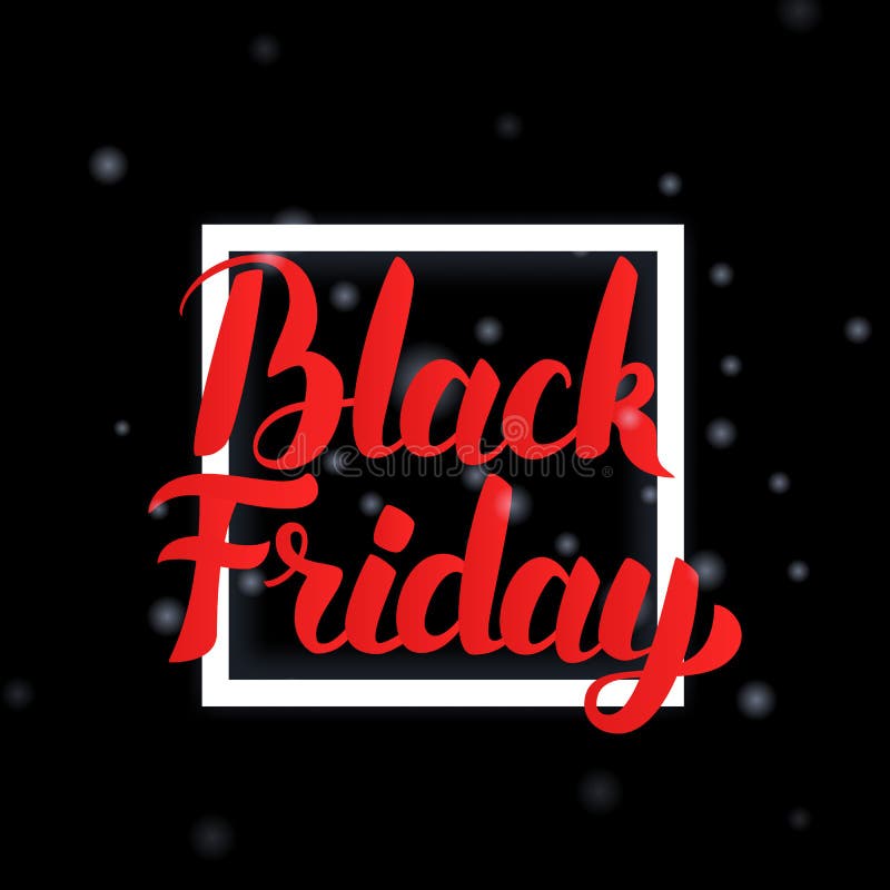 Black Friday Lettering with Frame Stock Vector - Illustration of banner ...