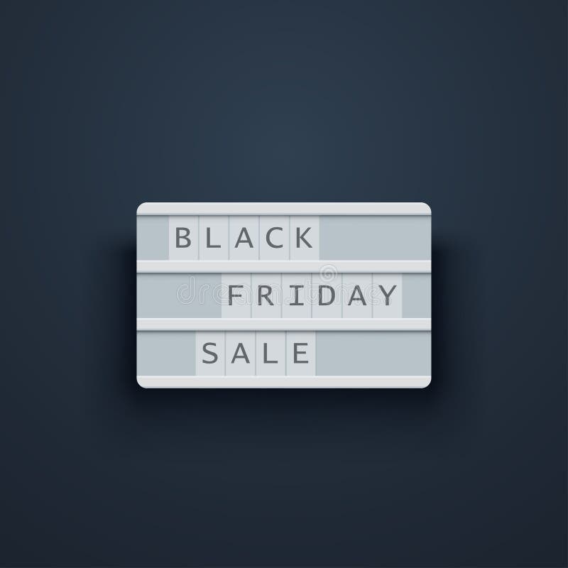 Black Friday Lightbox on Dark Front View Stock Vector - Illustration of ...