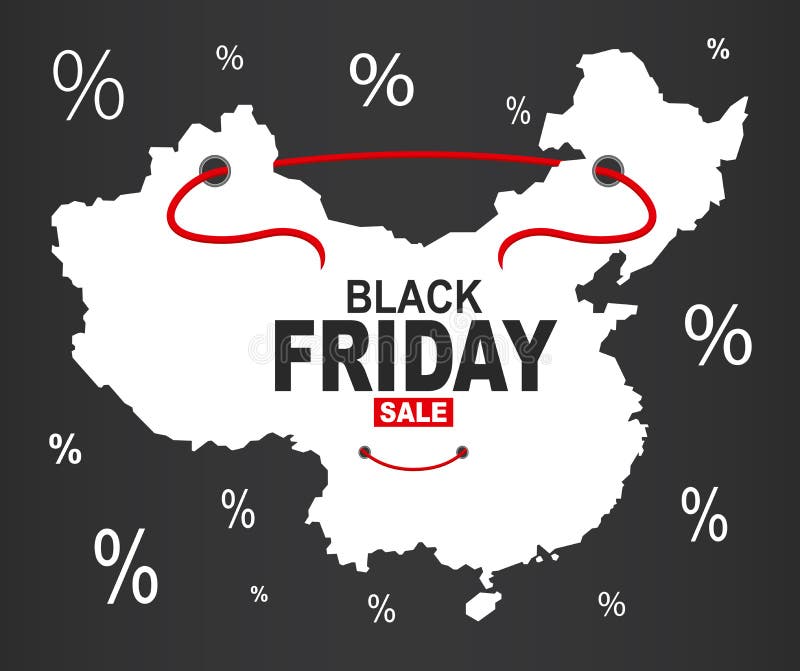 Black Friday Map - China White Stock Illustration - Illustration of ...