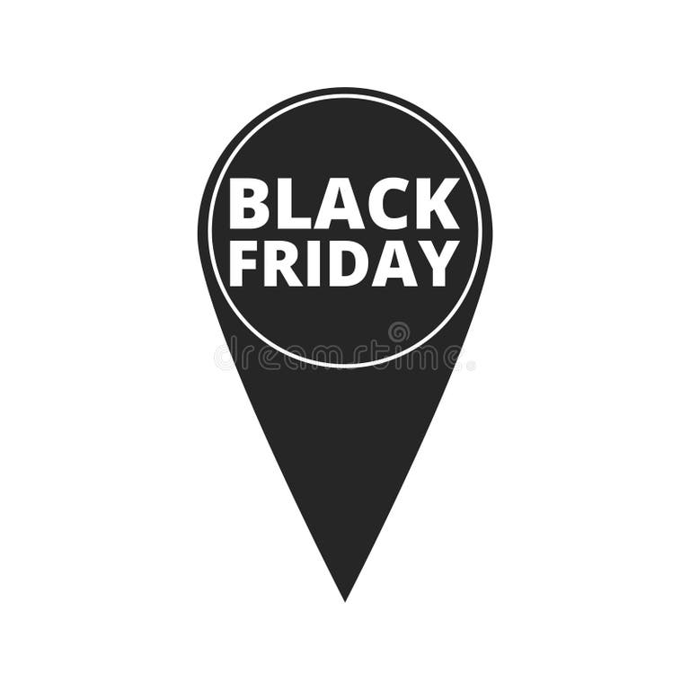 Black Friday - Map pointer stock illustration. Illustration of pointer ...