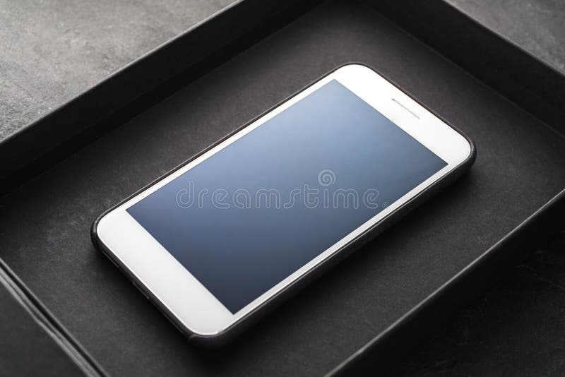 Black Friday, a New Phone in a Black Box Diagonal Stock Photo - Image ...
