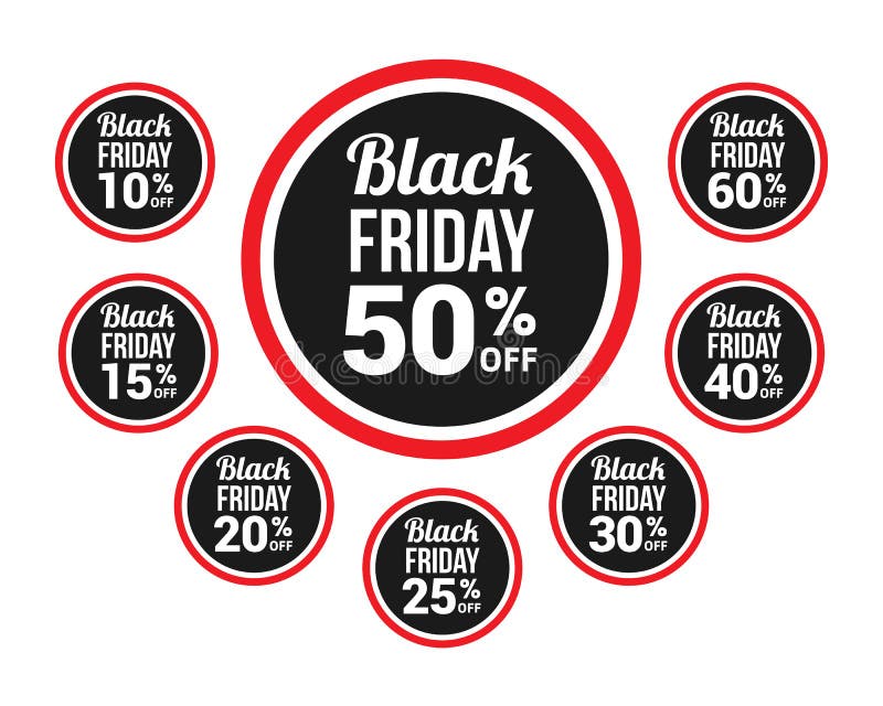 Black Friday Off Labels stock vector. Illustration of symbol - 208017373